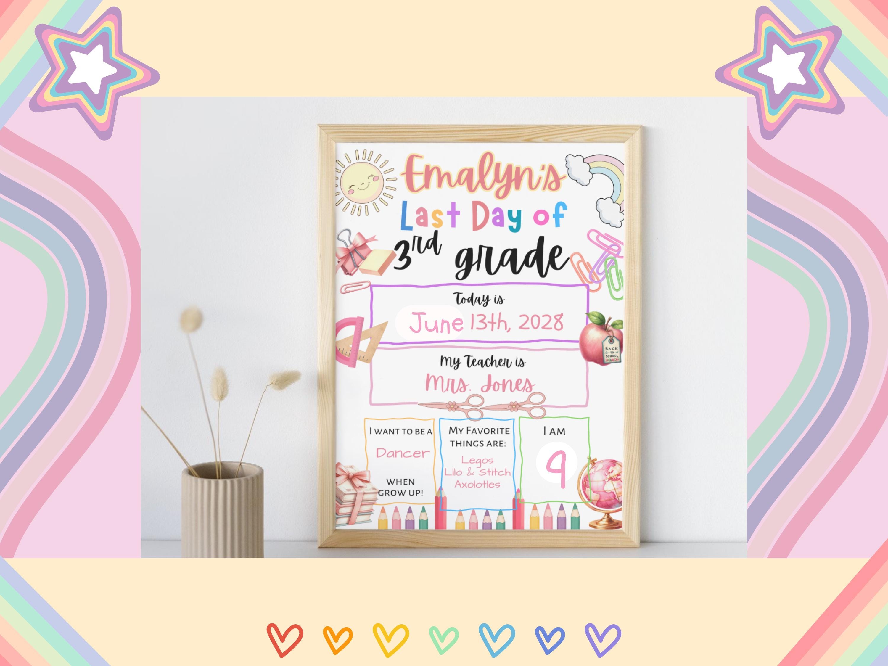 First Day of School Sign: Editable Photo Prop, Reusable Canva Template ...