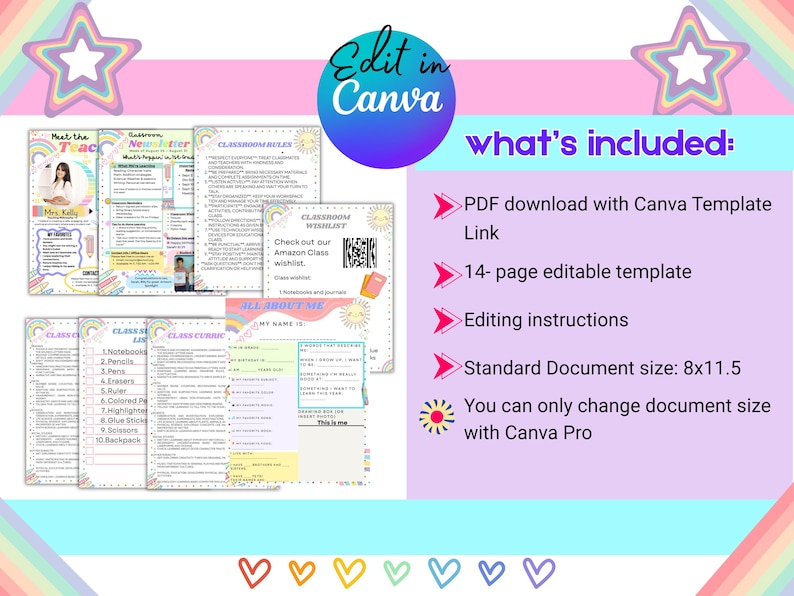 Editable Open House Teacher Template Bundle: Meet the Teacher ...