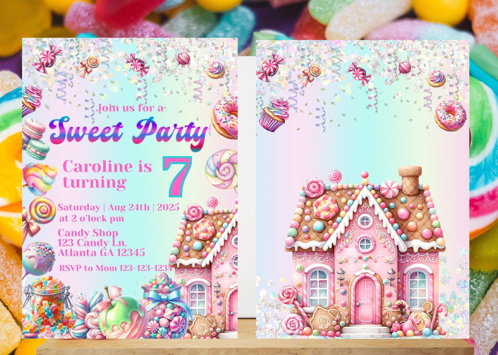 Candy Land Birthday Invitation: Editable Sweet Party Theme (digital ...