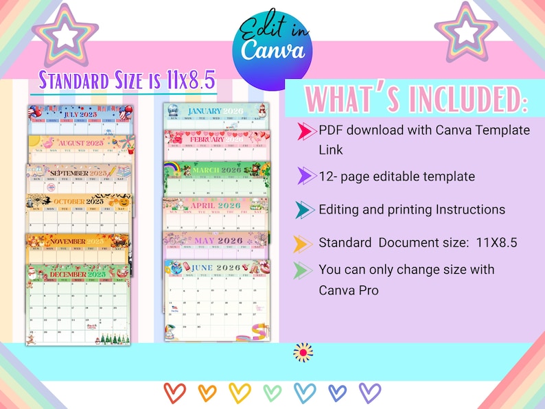 Kids Teacher Monthly Calendar August 2025–august 2026, School Planner ...