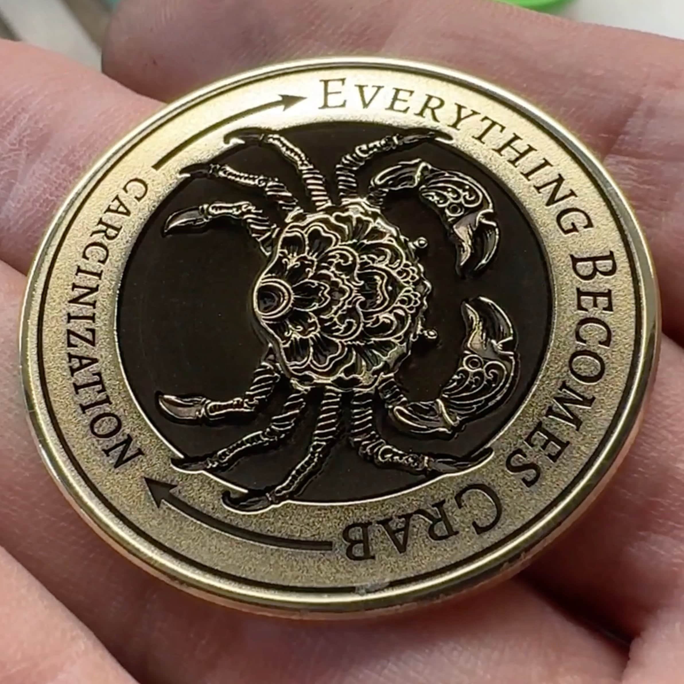 3D Ornate Crab Coin Design for Fiber Laser Engraving - Carbonization - Etsy