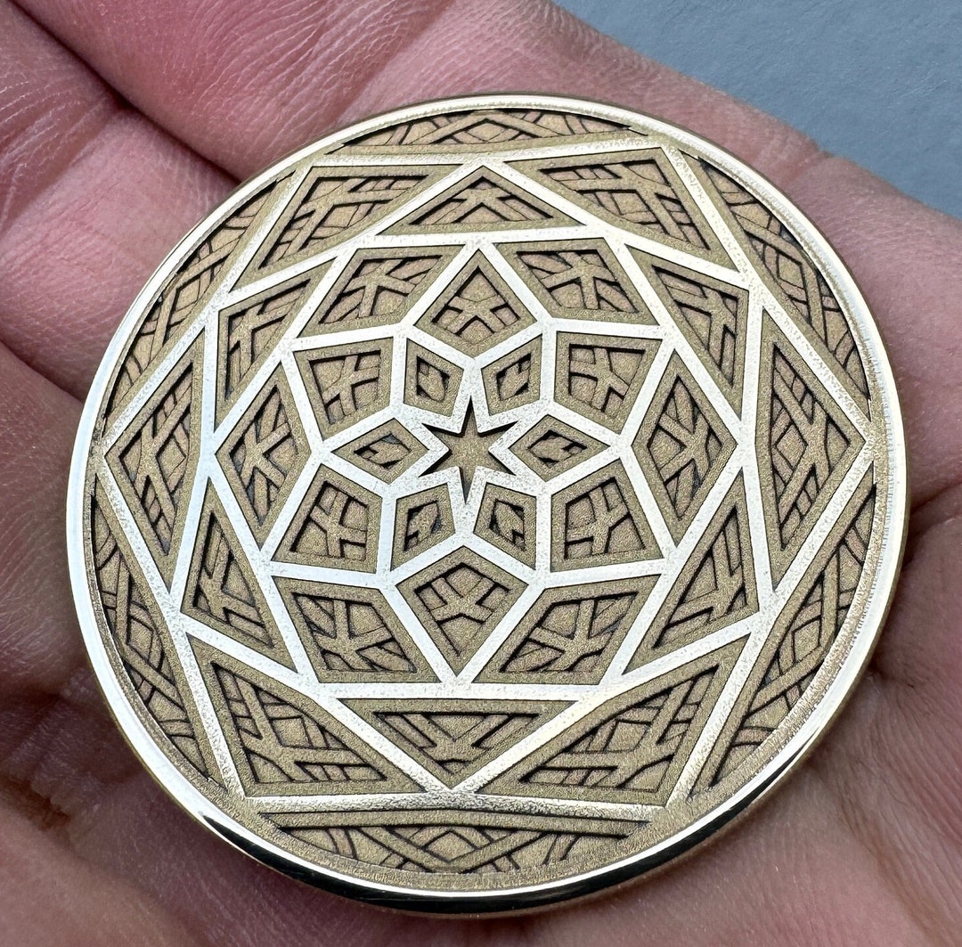 Snowflake Motif Multi-layer Coin Design for Fiber Laser Engraving - Etsy