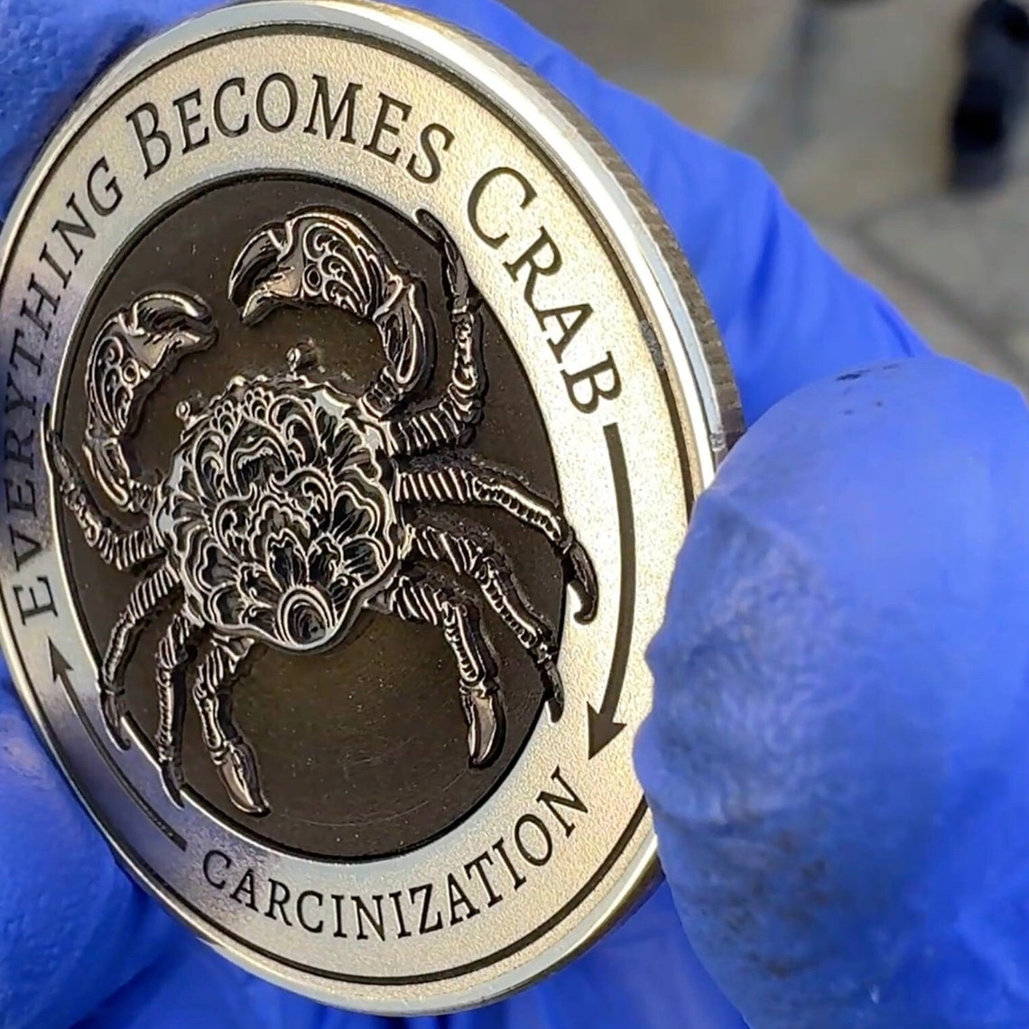 3D Ornate Crab Coin Design for Fiber Laser Engraving - Carbonization - Etsy