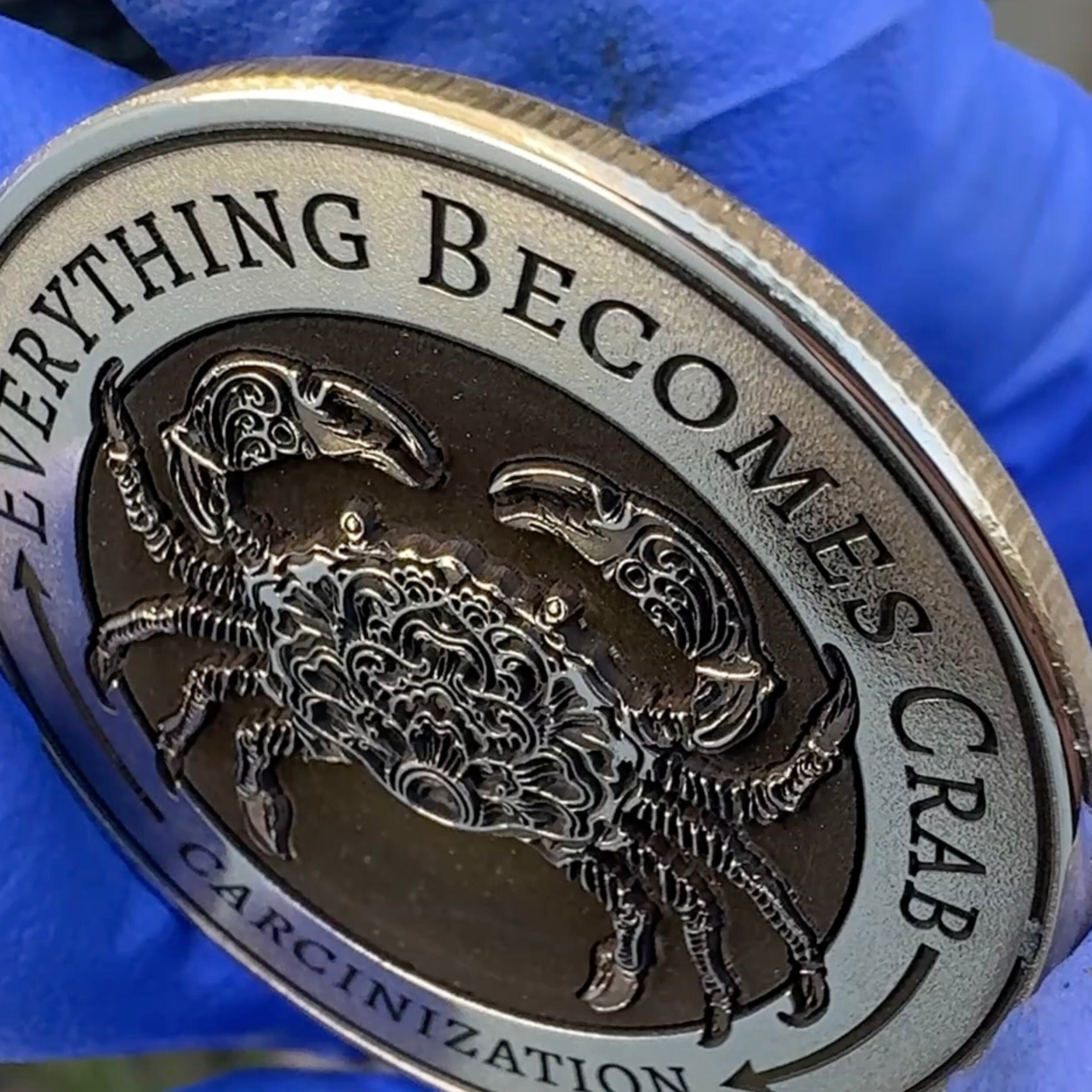 3D Ornate Crab Coin Design for Fiber Laser Engraving - Carbonization - Etsy