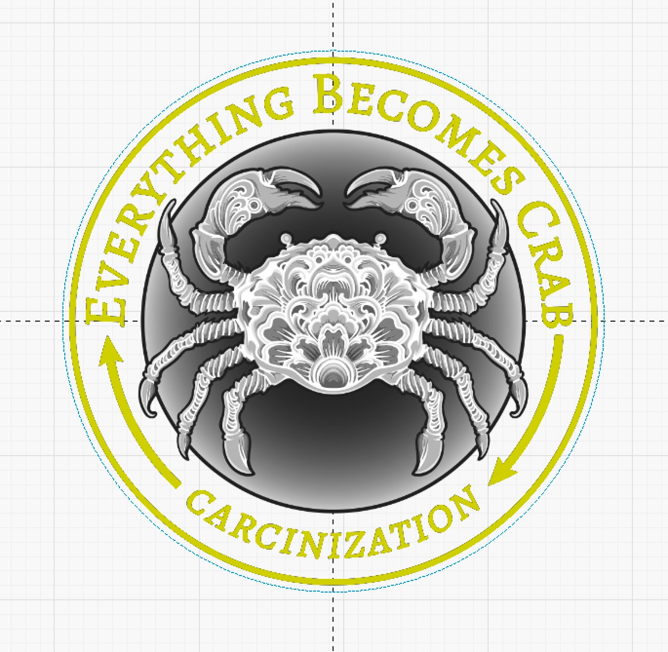 3D Ornate Crab Coin Design for Fiber Laser Engraving - Carbonization - Etsy