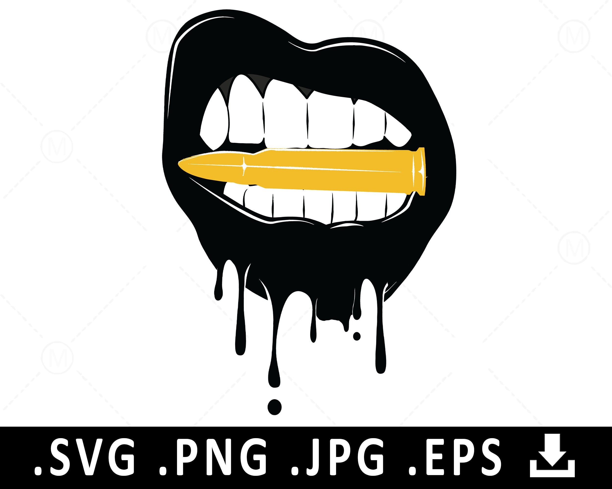 Melanin Svg Dripping Lips Svg Bite The Bullet Svg Svg Files Etsy
