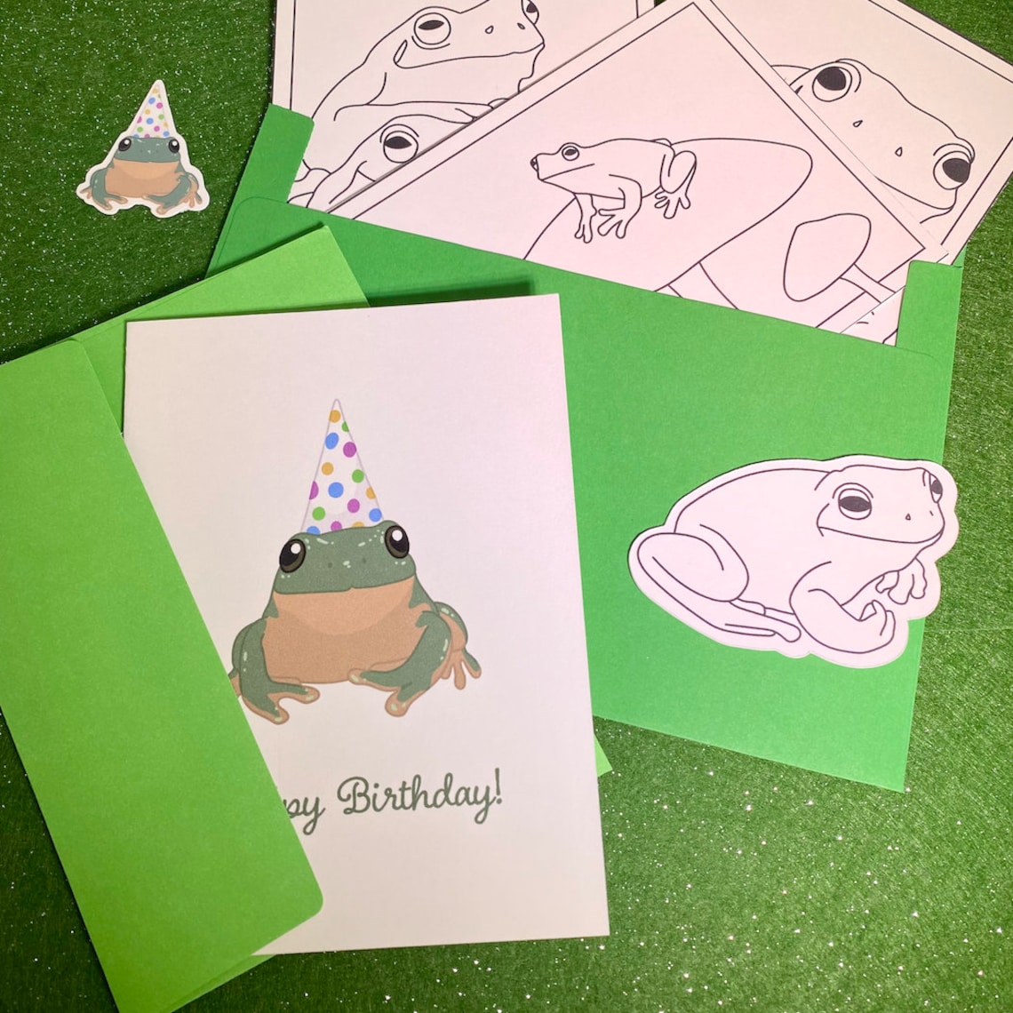 Hoppy Birthday Frog Themed Birthday Card - Etsy
