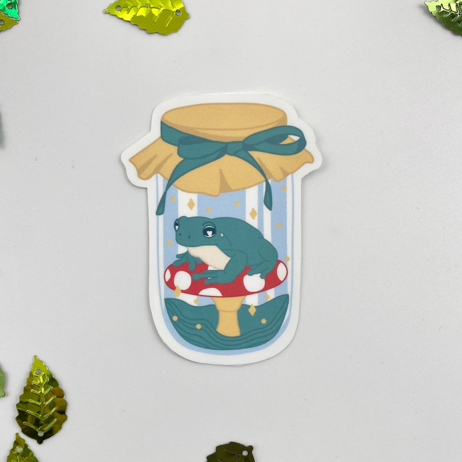 Froggy in A Jar Vinyl Sticker - Etsy