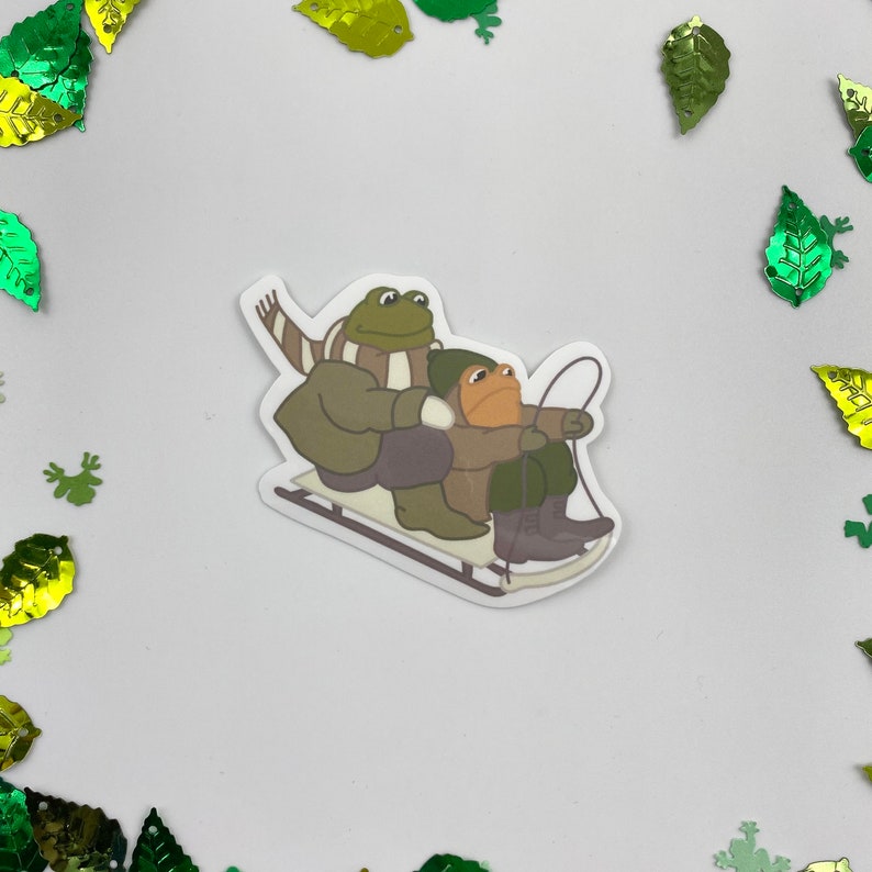 Winter Frog and Toad Vinyl Sticker - Etsy