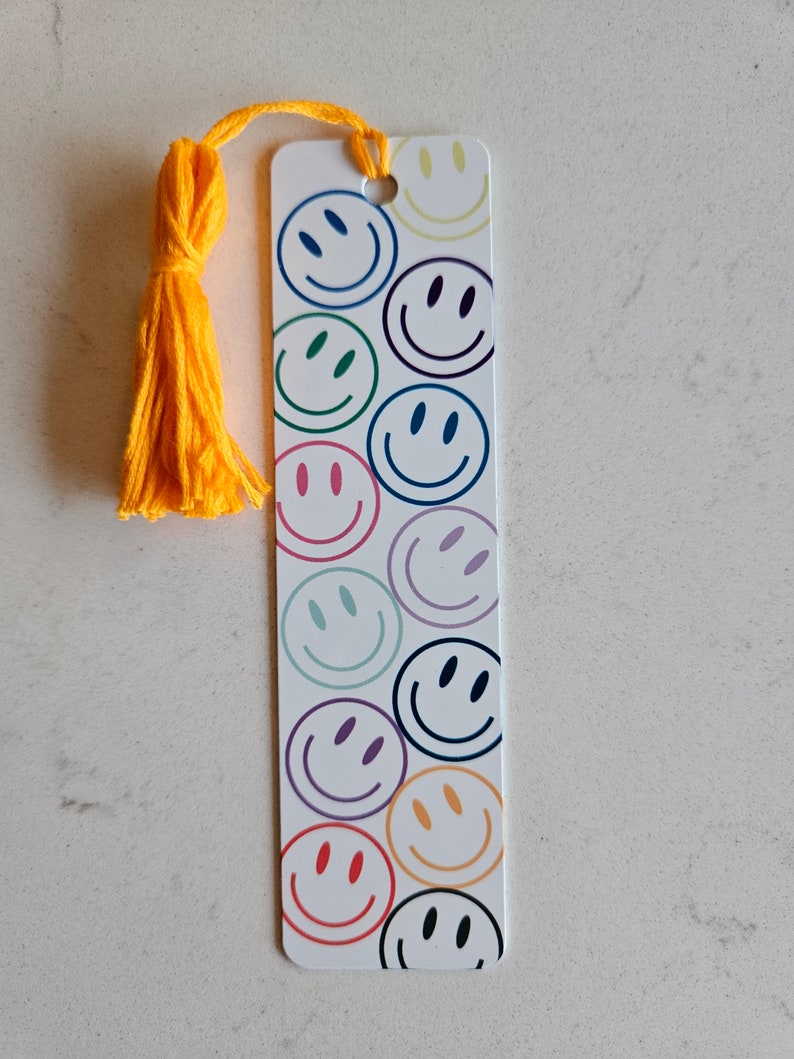 Smiley Face Bookmark - Etsy