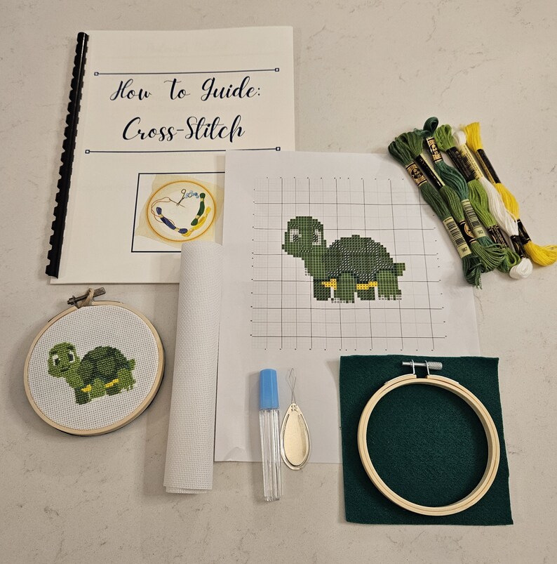 Turtle Cross-stitch Kit - Etsy