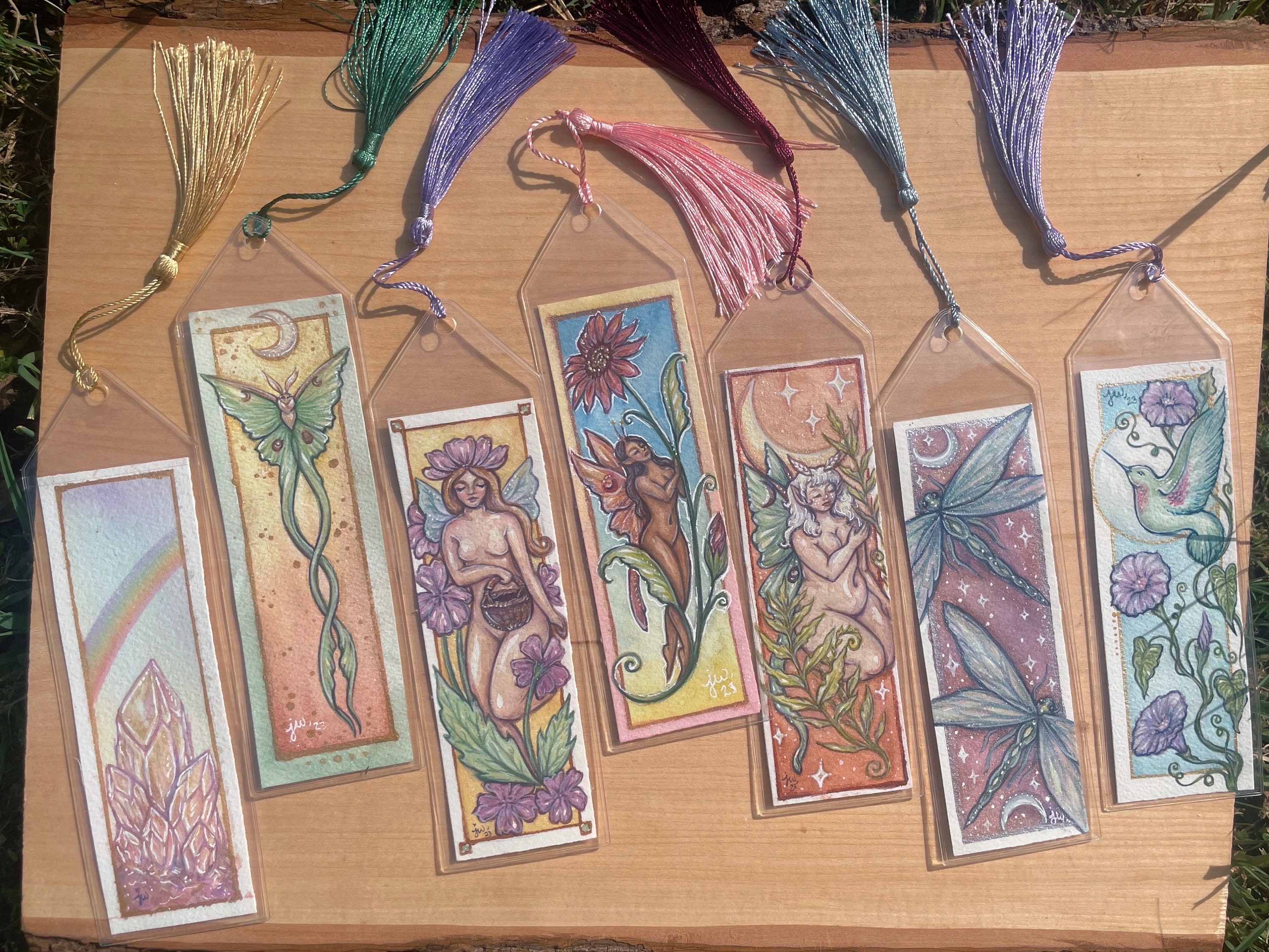 Fairy Bookmarks Hand-painted by Rising Goddess ART Fairy - Etsy