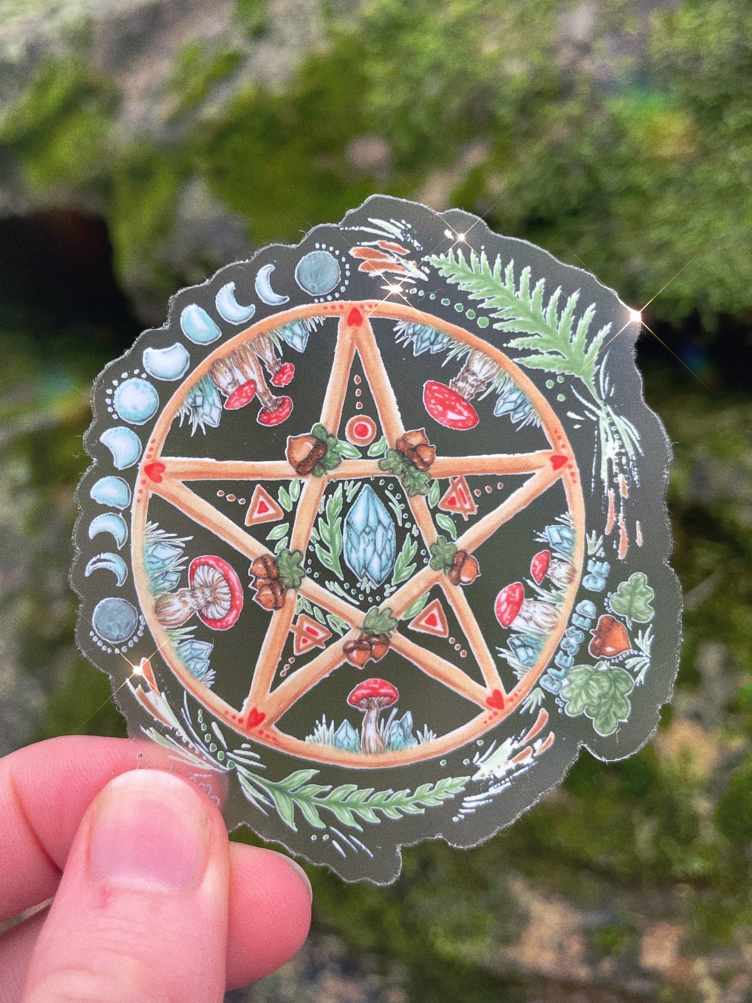 Clear Sticker ~ Faery Pentacle/ Fairy Pentagram - Vinyl Dicot Sticker ...