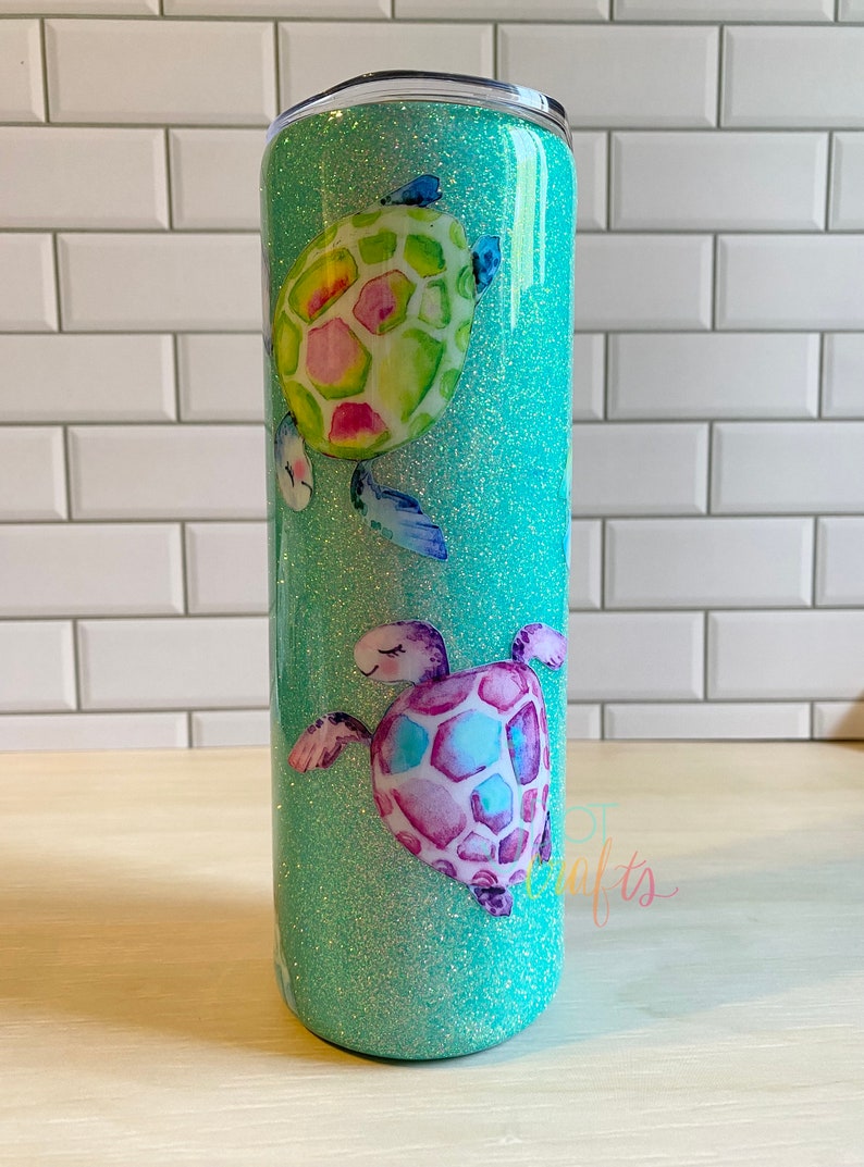 Sea Turtle Ocean Sea Animal Cute Turtle Underwater, Glitter Tumbler - Etsy
