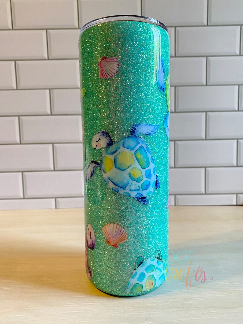 Sea Turtle Ocean Sea Animal Cute Turtle Underwater, Glitter Tumbler - Etsy