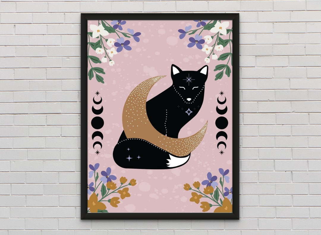 Fox Wall Art Boho Fox Art Print Spirit Animal Boho Home Decor Woodland ...