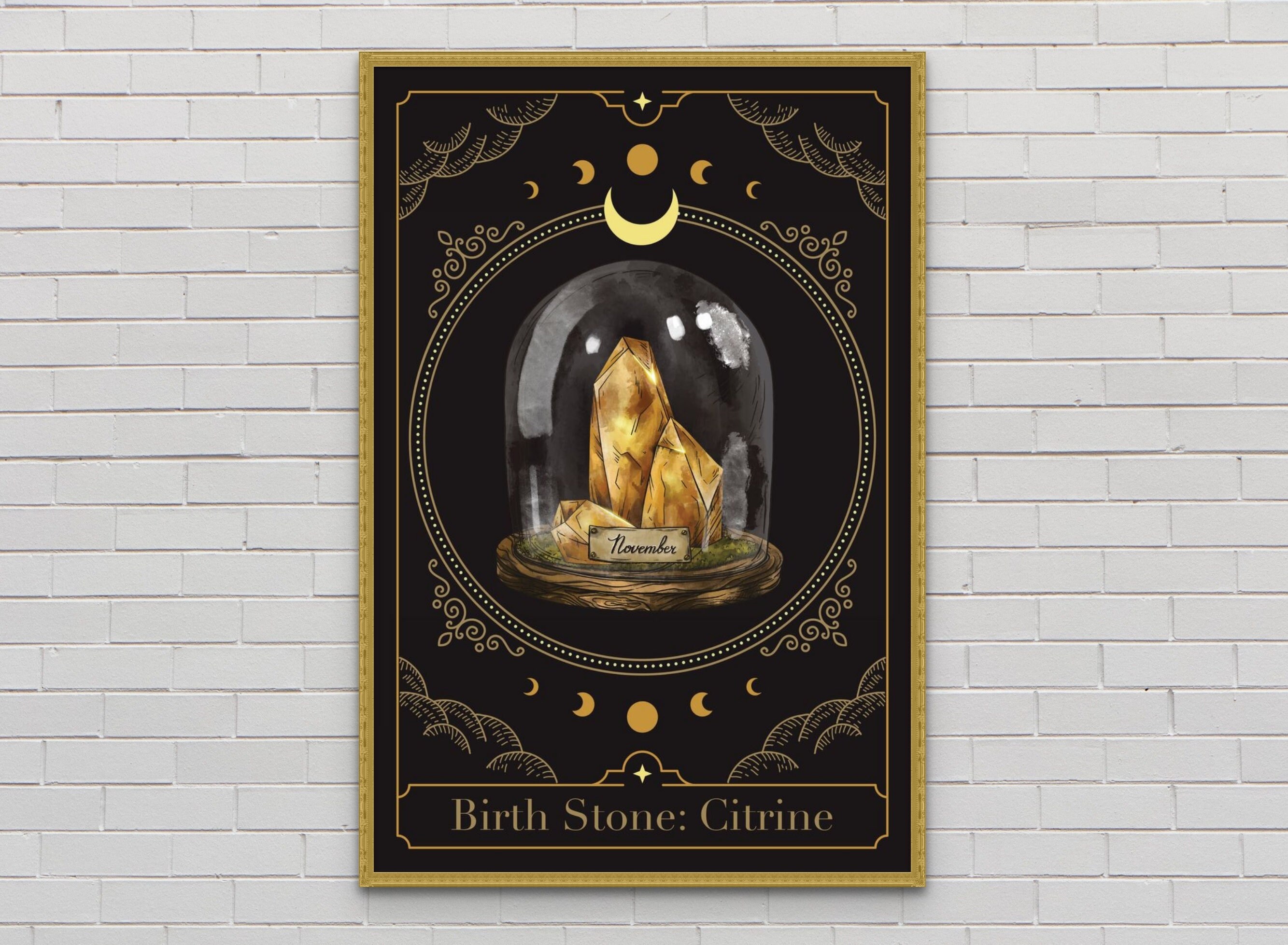 Citrine Wall Art Citrine Birth Stone Wall Art Crystals Art - Etsy Canada