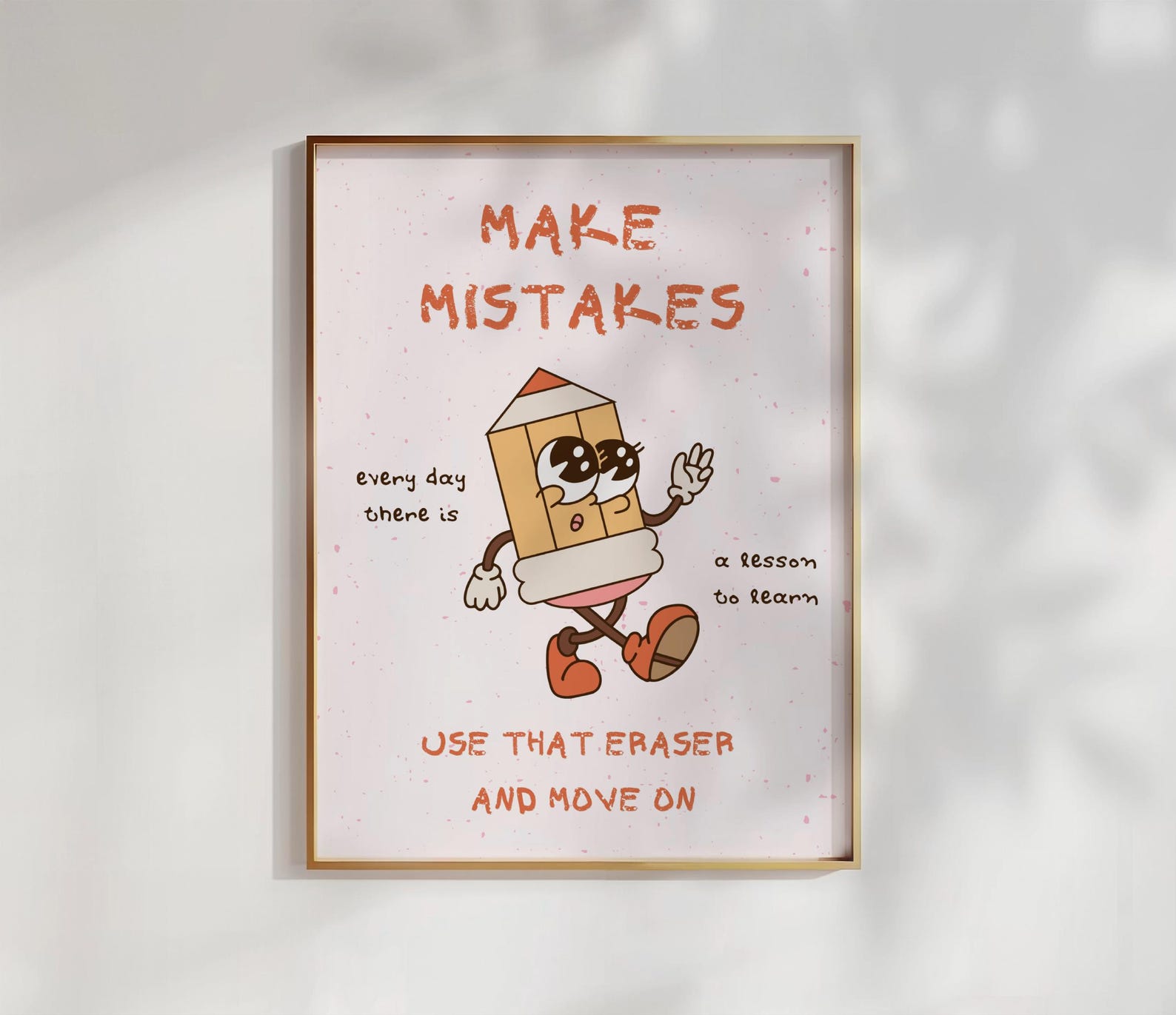 Classroom Pencil Art Print: Motivational Cartoon Poster (digital ...
