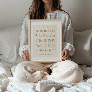 Rainbow Alphabet Poster | Boho Alphabet Wall Art | Educational Wall Art ...