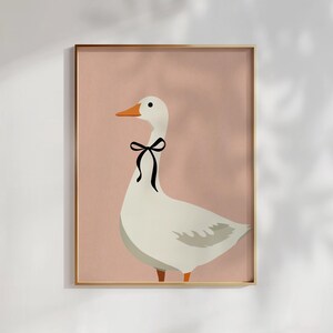 Silly Goose Wall Art | Cute Goose Poster | Pink Nursery Decor | Farm ...