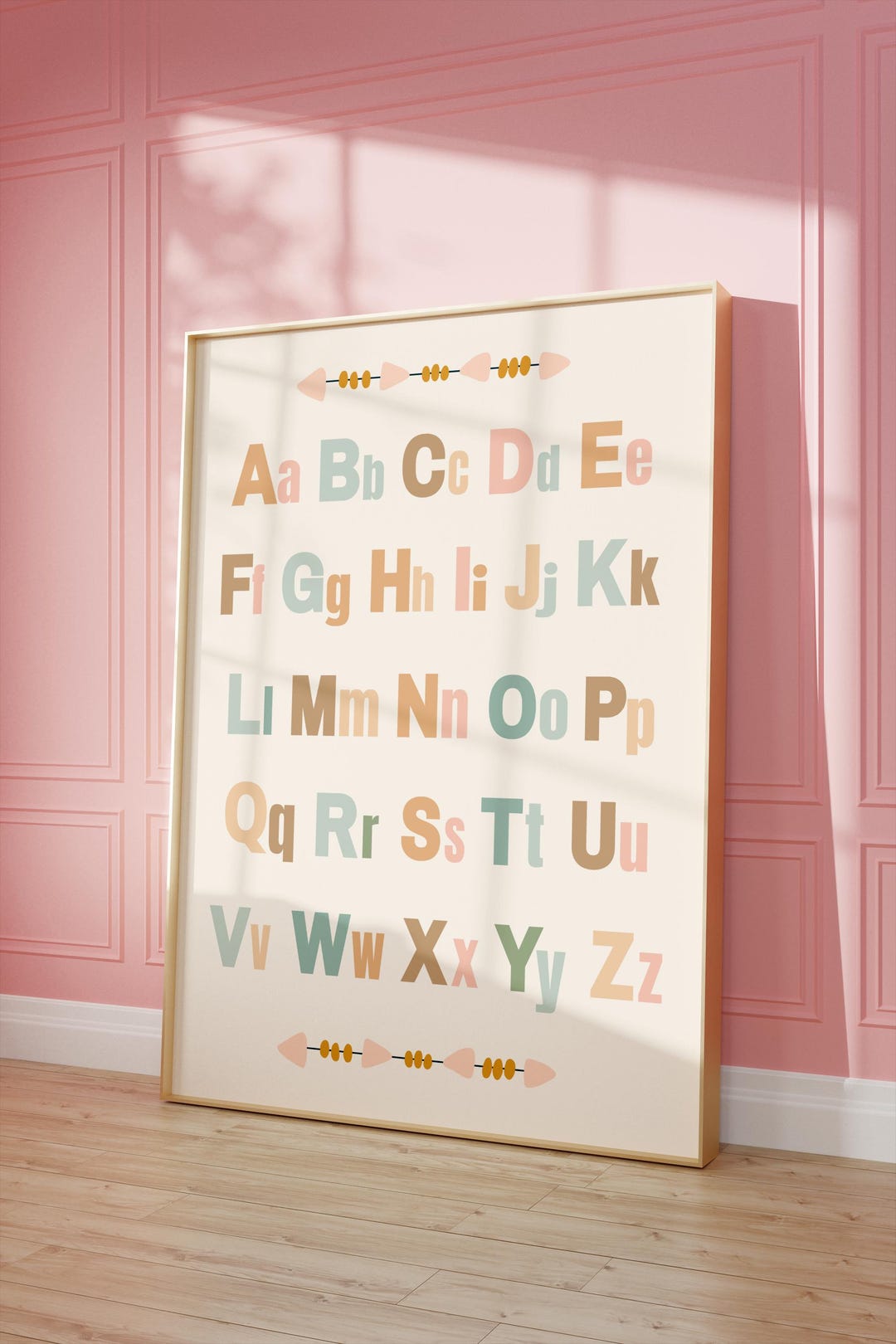 Rainbow Alphabet Poster | Boho Alphabet Wall Art | Educational Wall Art ...