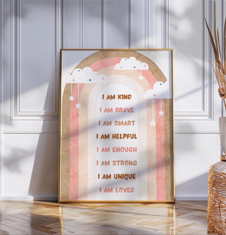Rainbow Affirmations Art: Inspirational Nursery Decor (digital Download ...