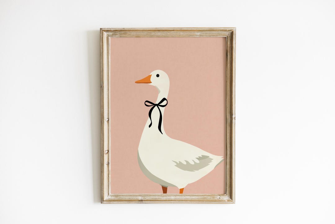 Silly Goose Wall Art | Cute Goose Poster | Pink Nursery Decor | Farm ...