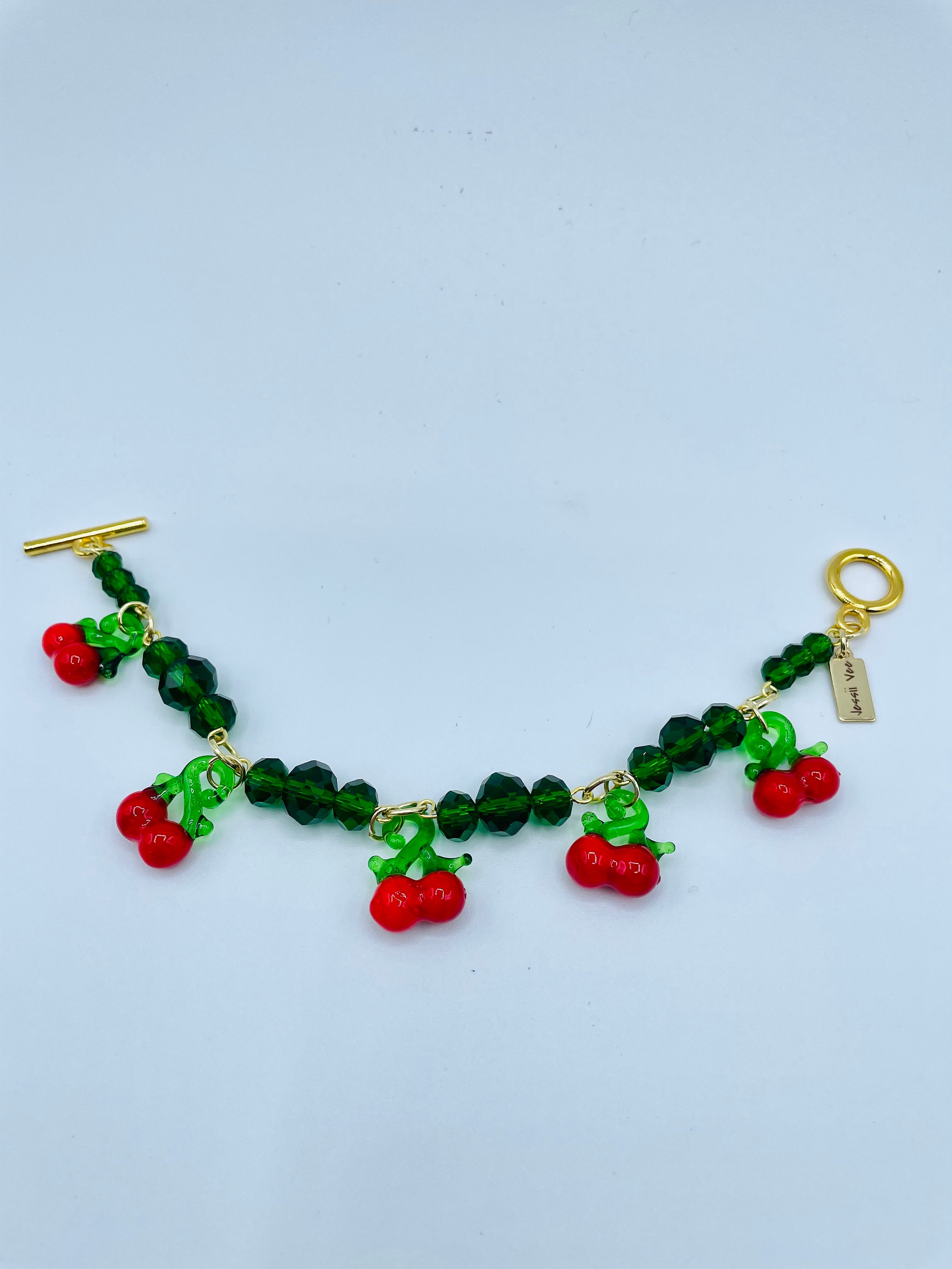 Cherry Charm Bracelet | Etsy