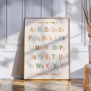 Rainbow Alphabet Poster | Boho Alphabet Wall Art | Educational Wall Art ...