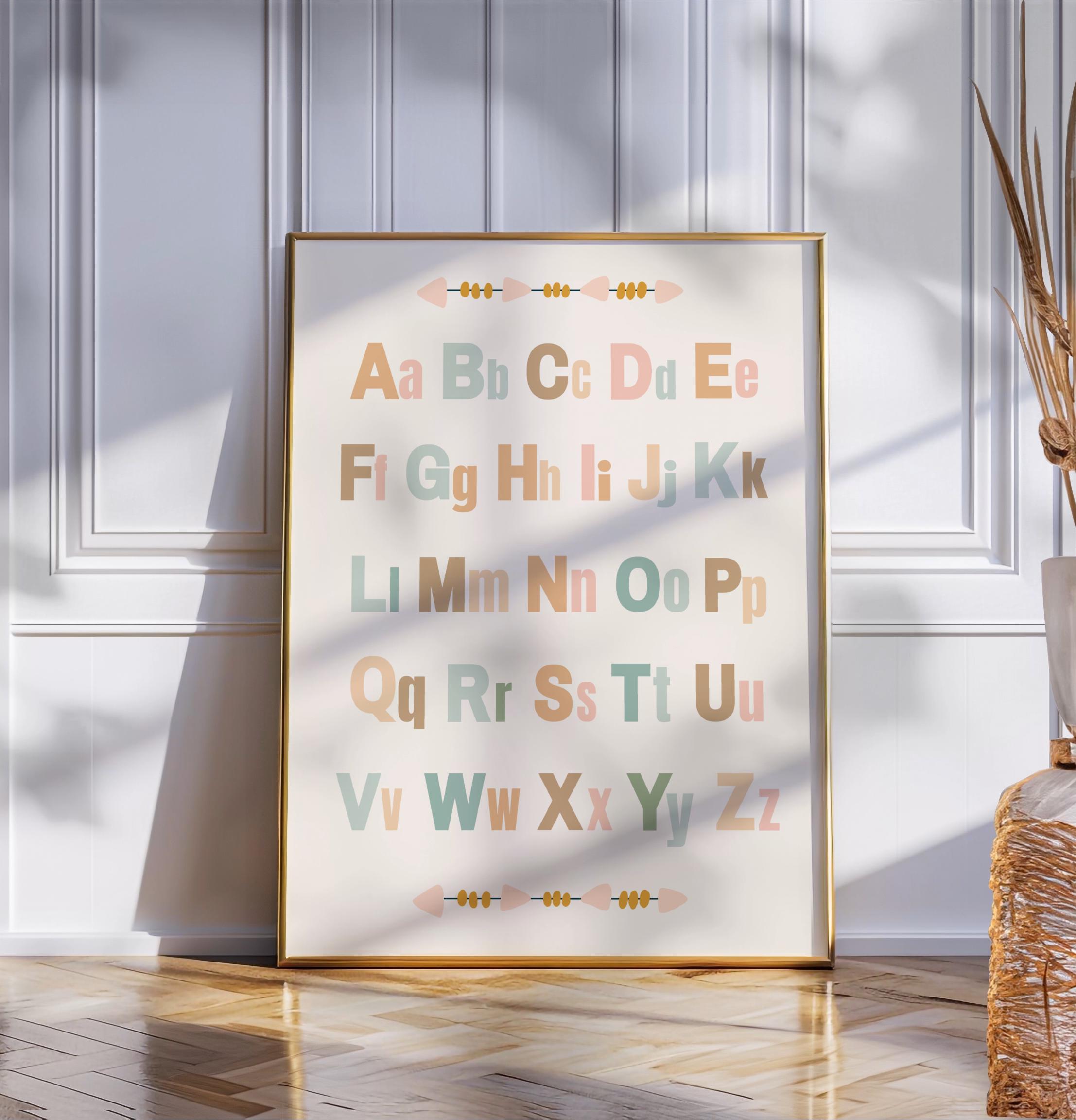Boho Rainbow Alphabet Poster: Educational ABC Wall Art (digital ...