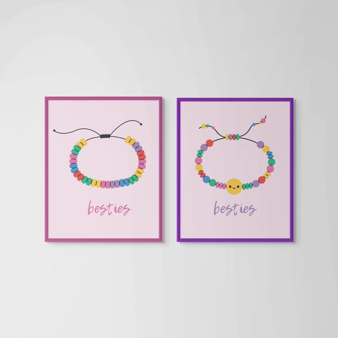 Besties Wall Art | Kids Room Wall Posters | Girls Wall Art | Best ...
