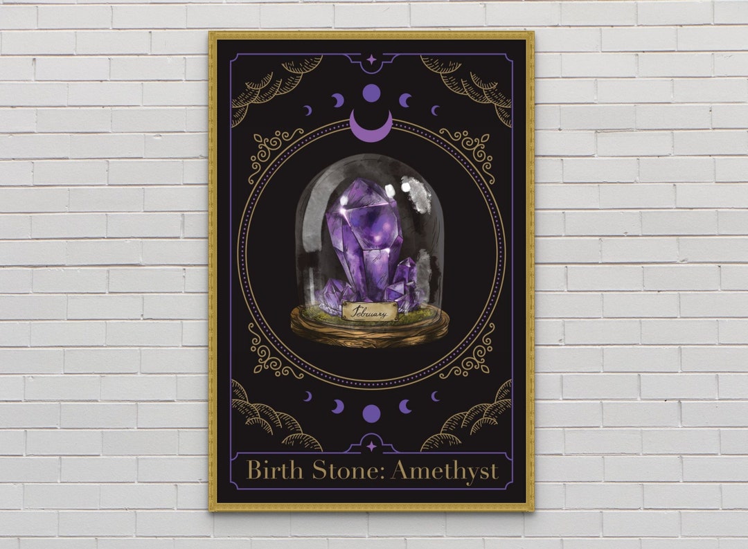 Amethyst Wall Art | Amethyst Birth Stone Wall Art | Crystals Art Print ...