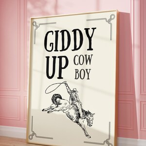 Retro Cowboy Poster | Vintage Western Wall Art | Cowboy Hat Print ...