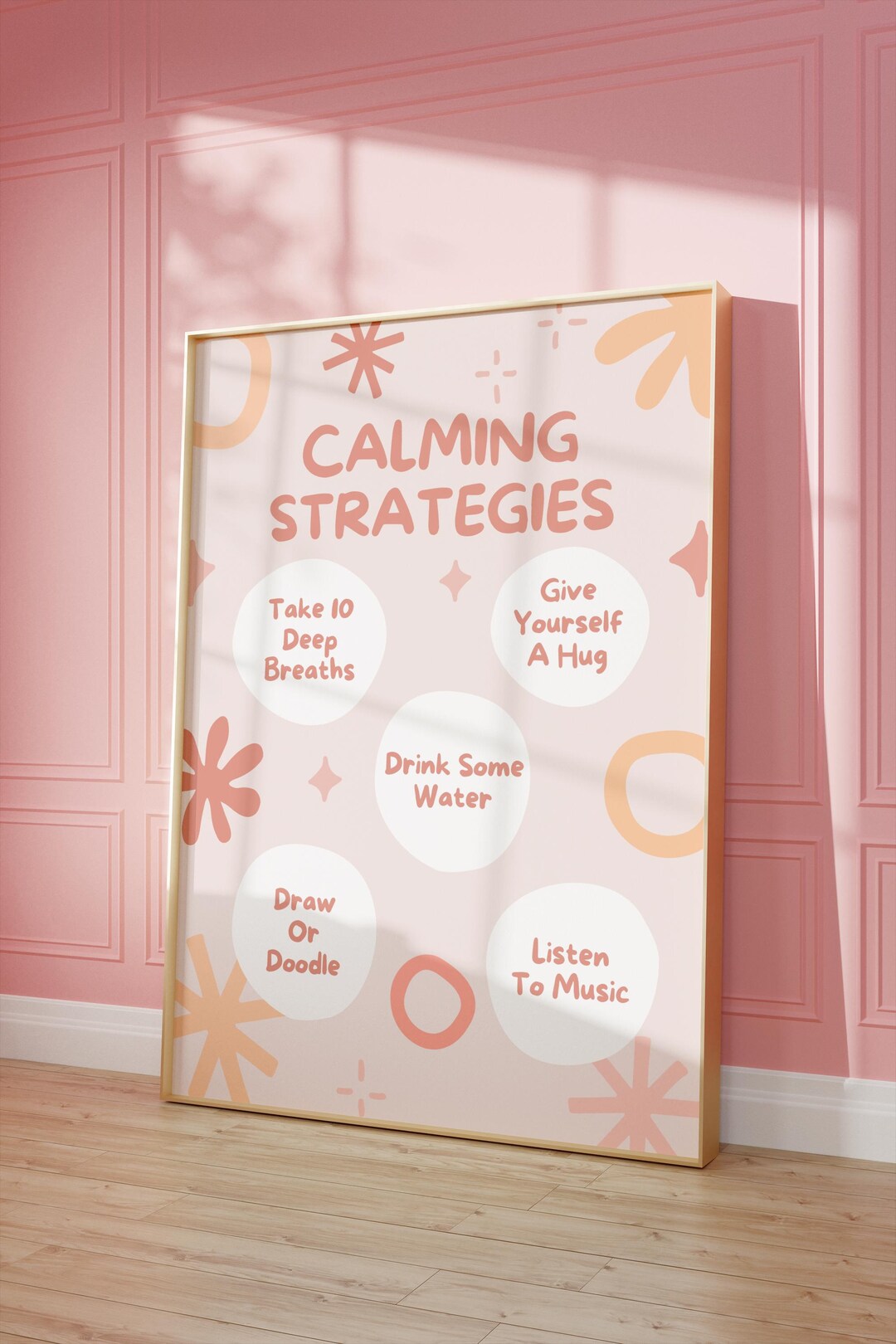 Calming Corner Strategies Poster | Chart Therapy Office Decor Print ...