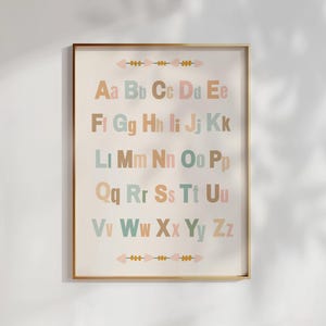 Rainbow Alphabet Poster | Boho Alphabet Wall Art | Educational Wall Art ...