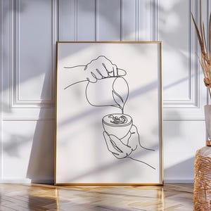 Coffee One Line Art | Coffee Wall Art | Minimal Coffee Print | Coffee ...