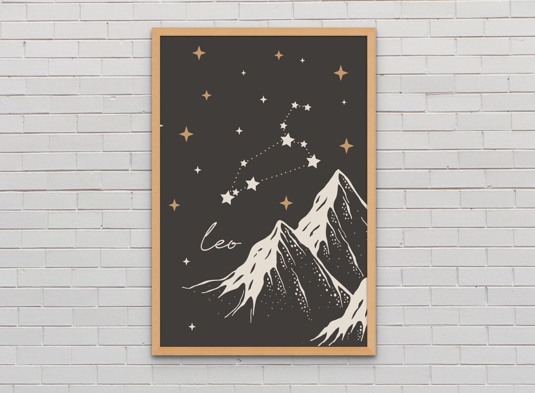 Leo Wall Art | Zodiac Sign | Leo Art Print | Astrology Wall Art ...