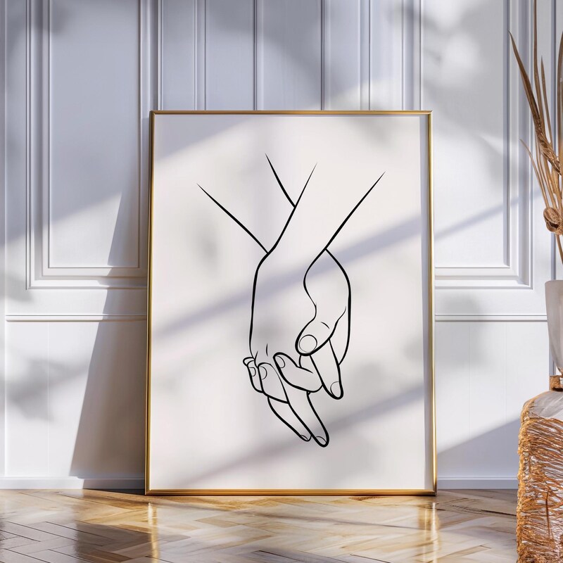 Holding Hands Line Art - Etsy
