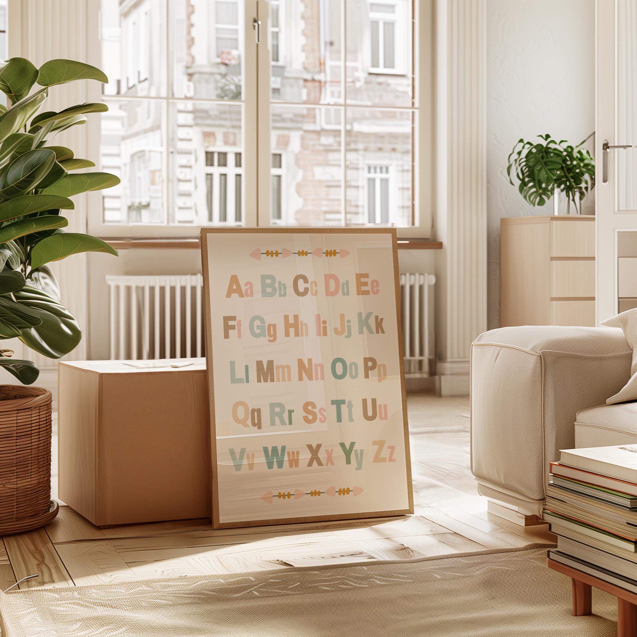 Boho Rainbow Alphabet Poster: Educational ABC Wall Art (digital ...