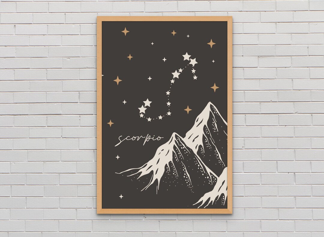 Scorpio Wall Art | Zodiac Sign | Scorpio Art Print | Astrology Wall Art ...