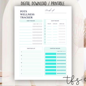 POTS Wellness Tracker, Chronic Illness, Habit, Sleep, Gratitude ...
