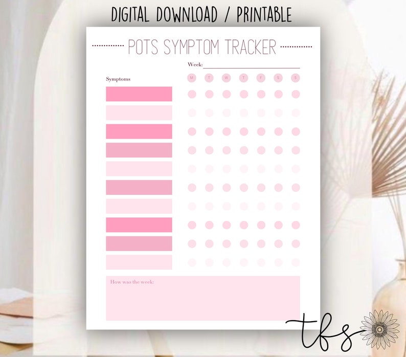 POTS Symptom Tracker, Chronic Illness Tracker, Colorful Tracker ...