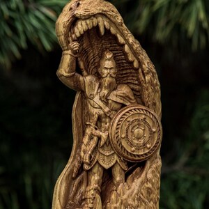 Vidarr, God Viking, Wood Carved Vidar Statue, Vithar, God Altar ...