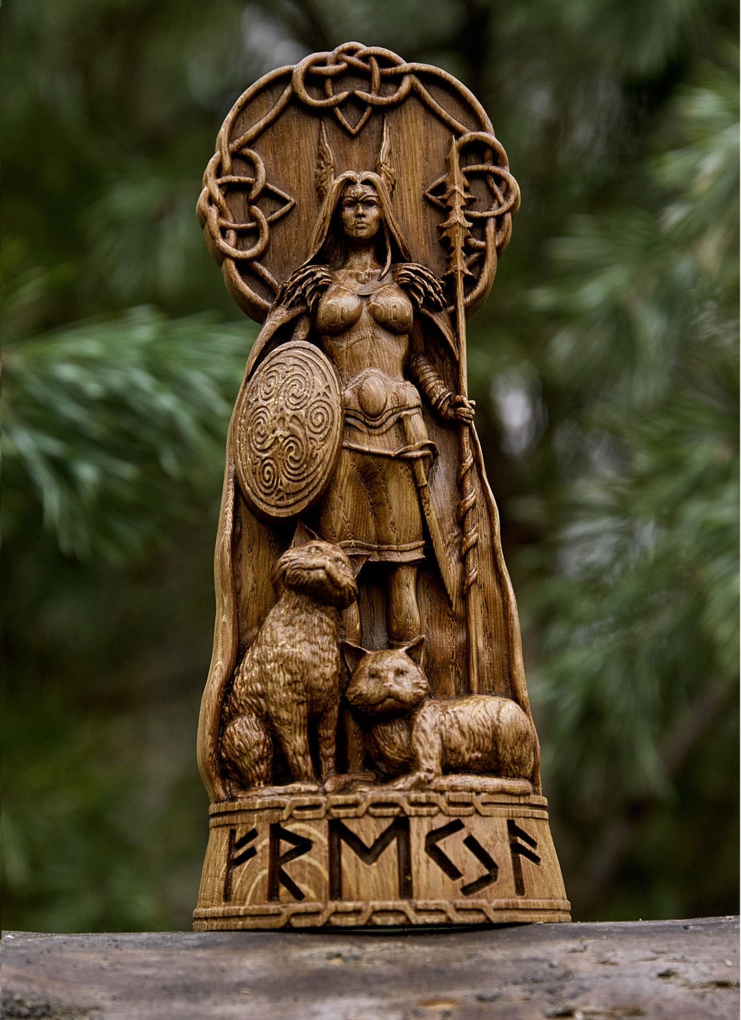 Freya God Viking God Wooden Carved Statue Freya Pagan Paganism God ...
