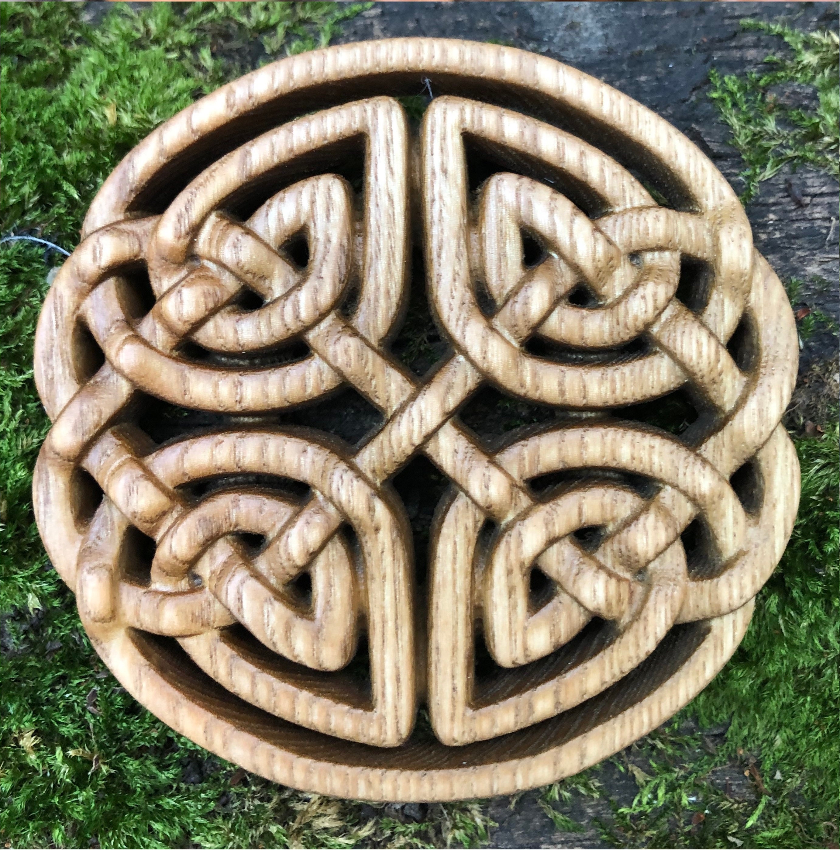 Wooden Celtic Knot Wood Carved Knot Natural Wood Celtic | Etsy