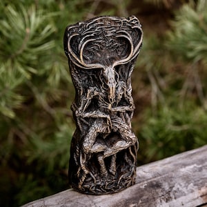 Embrace Ancient Mystique: Handcrafted Wooden Statue Wendigo, the ...