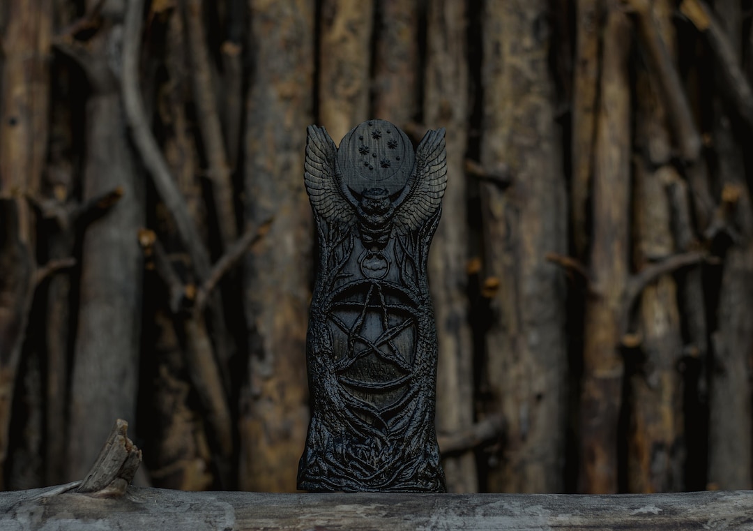 Hecate's Owl Figurine, Wooden Statue, Owl Home Decor, Greek Goddess ...