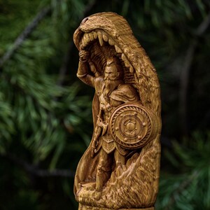 Vidarr, God Viking, Wood Carved Vidar Statue, Vithar, God Altar ...