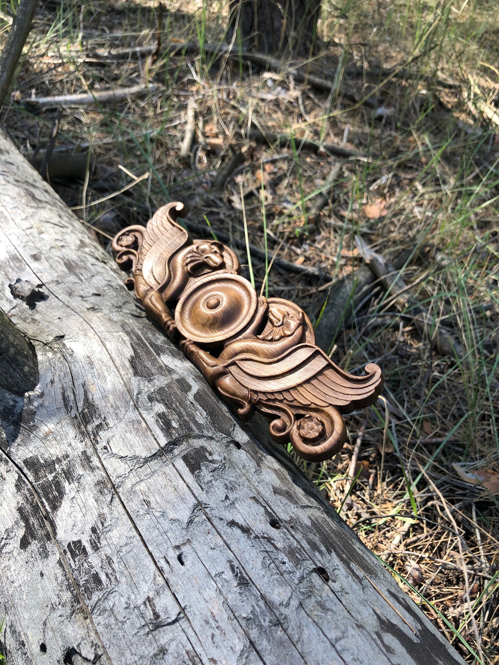 Antique ornament Wood carved decor Natural wood Antique | Etsy