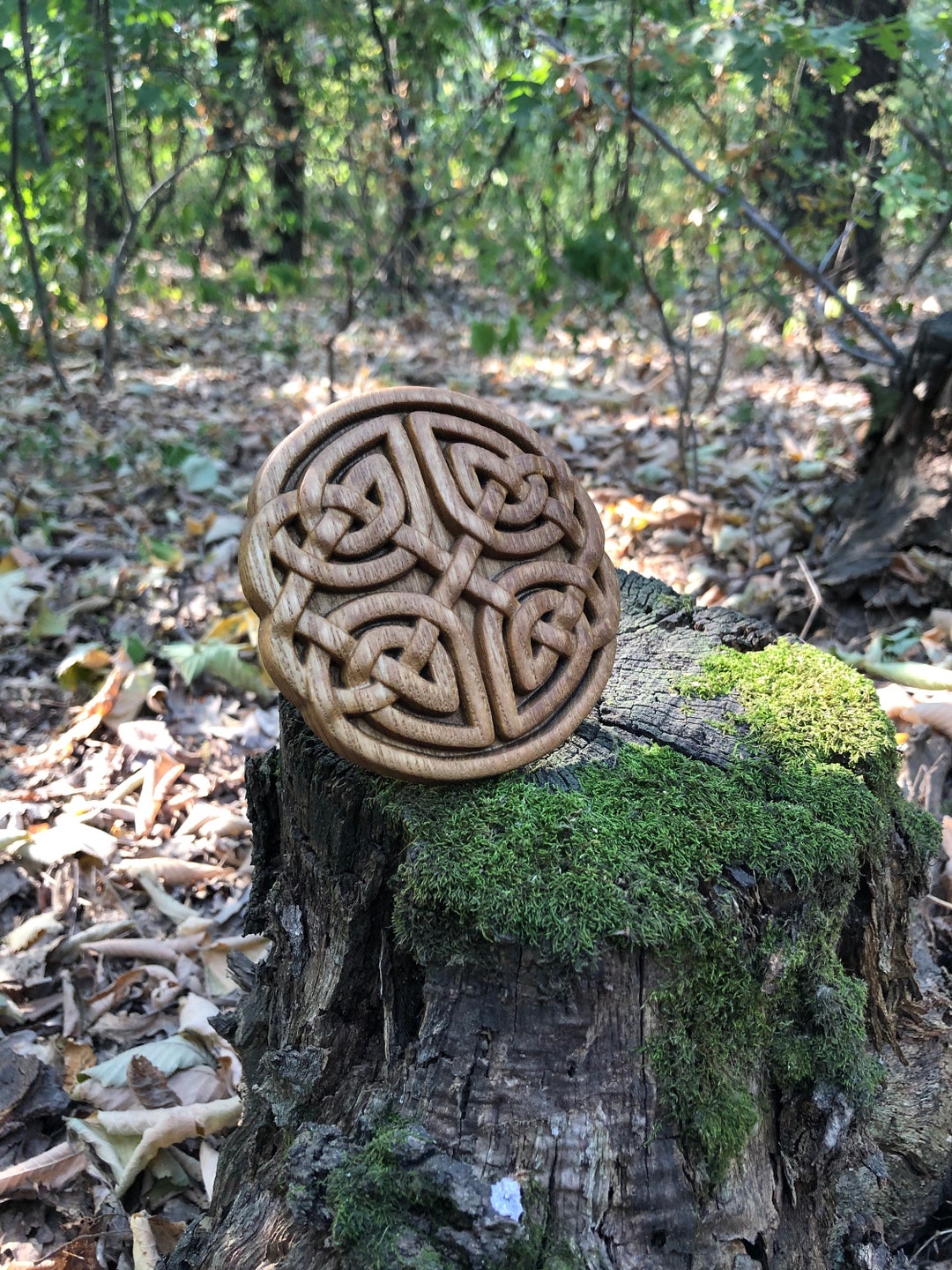 Handmade Wood Carved Celtic Knot Ornament: Natural Ash Wood Decor - Etsy